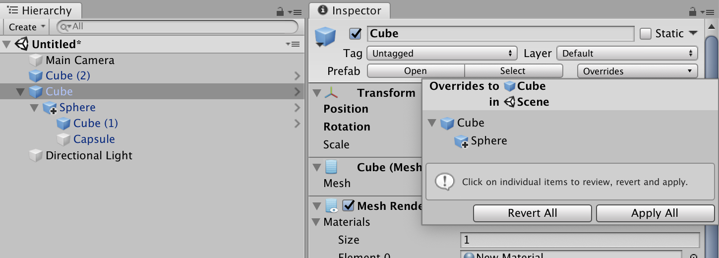 プレハブの親子関係とNested PrefabsとPrefab Variants | ゲームの作り方！